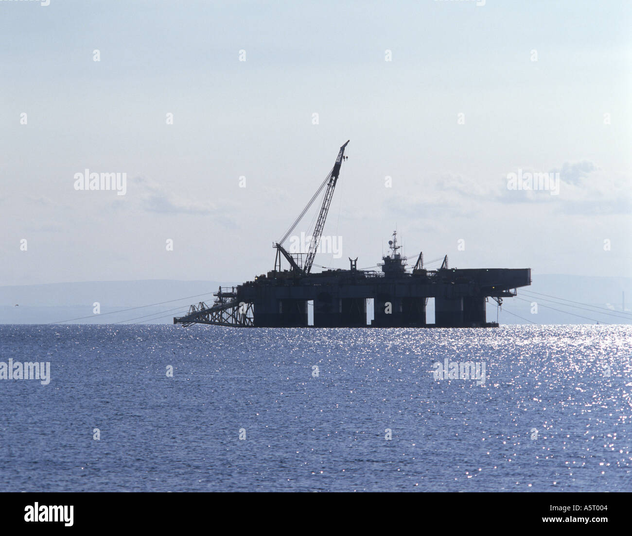 Semi Submersible Pipe Laying Barge Firth of Forth Scotland Stock Photo ...