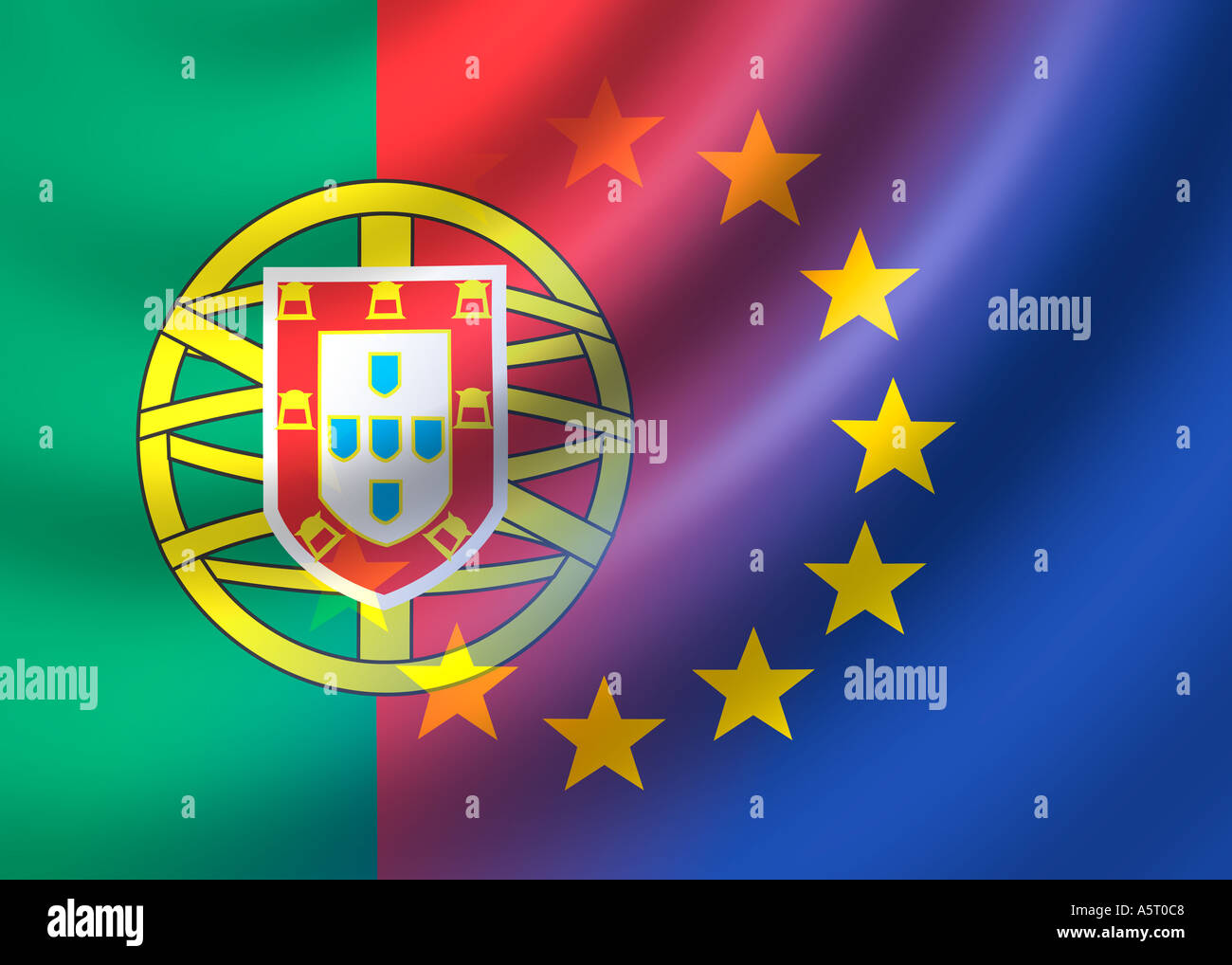 Flag of Portugal and EU flag european union Stock Photo - Alamy
