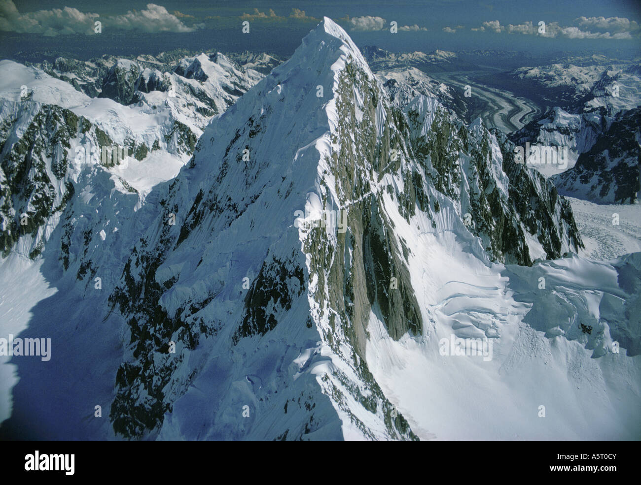 Aerial Mount Huntington Alaska Range Denali National Park Alaska Stock ...