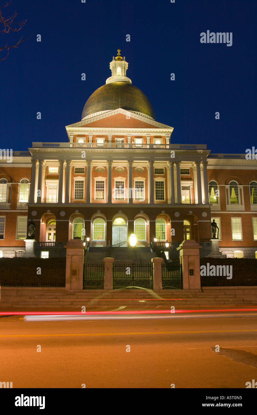 Massachusetts State House at Night Boston Massachusetts Stock Photo - Alamy