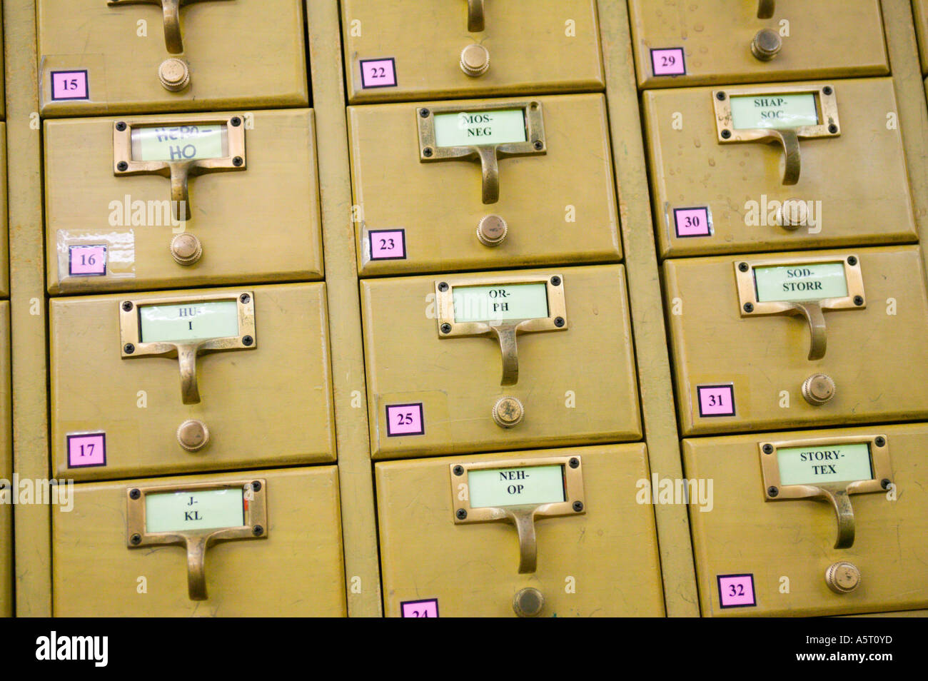 Reference Card Filing Drawer in Library Stock Photo - Alamy