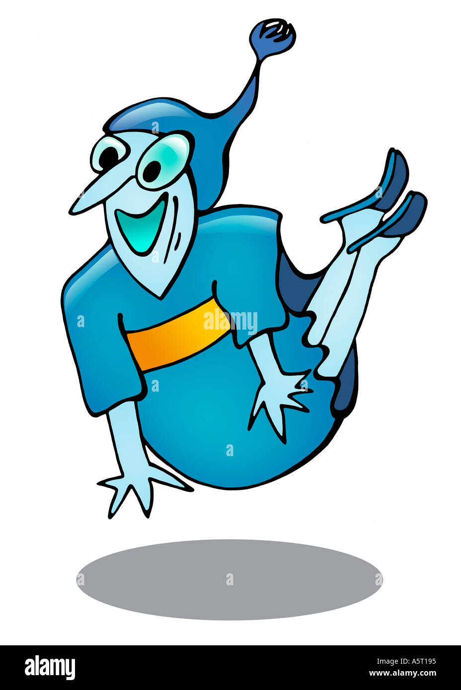 Cheerful sleepwalker - funny illustration Stock Photo - Alamy