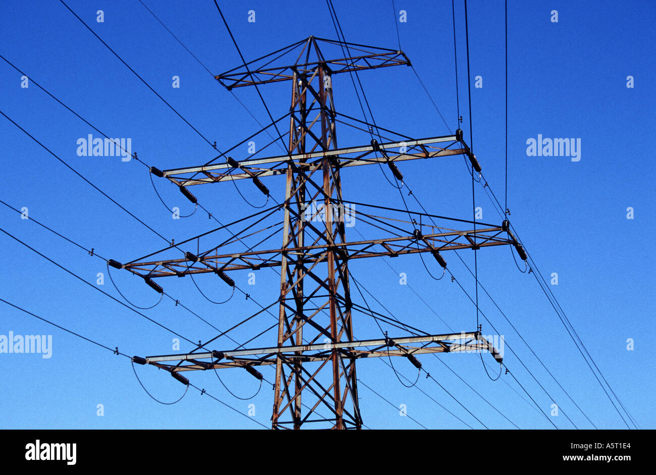 pylon and high tension electric cables Stock Photo - Alamy