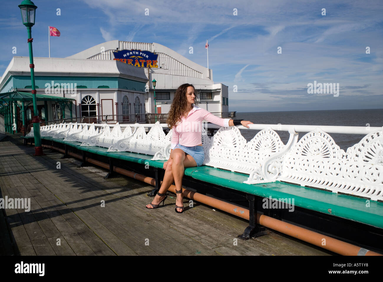 Pretty girl on the North Pier Blackpool,England Stock Photo - Alamy