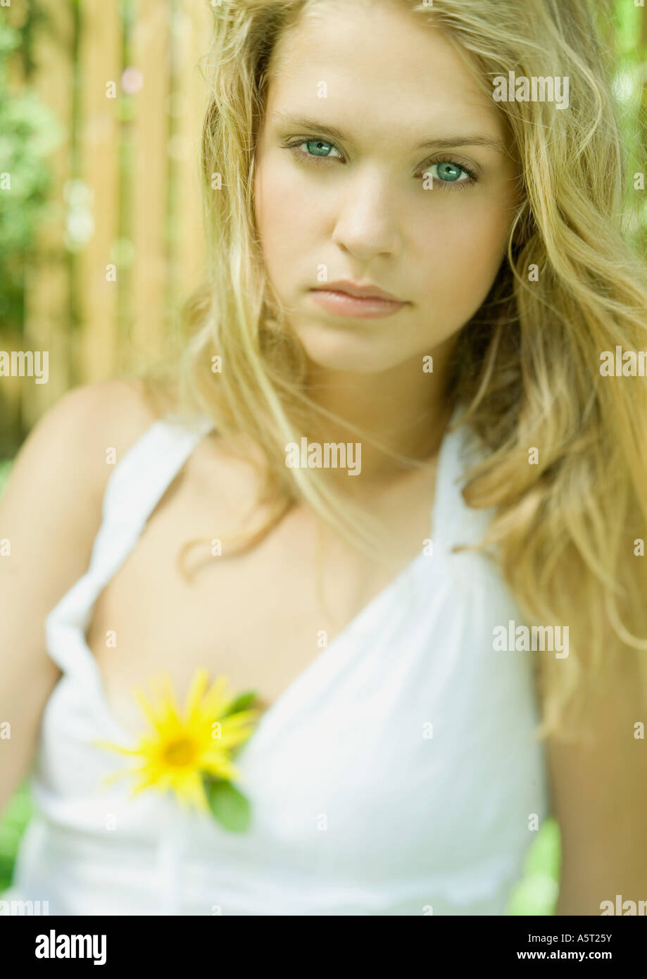 Woman wearing sundress, portrait Stock Photo - Alamy