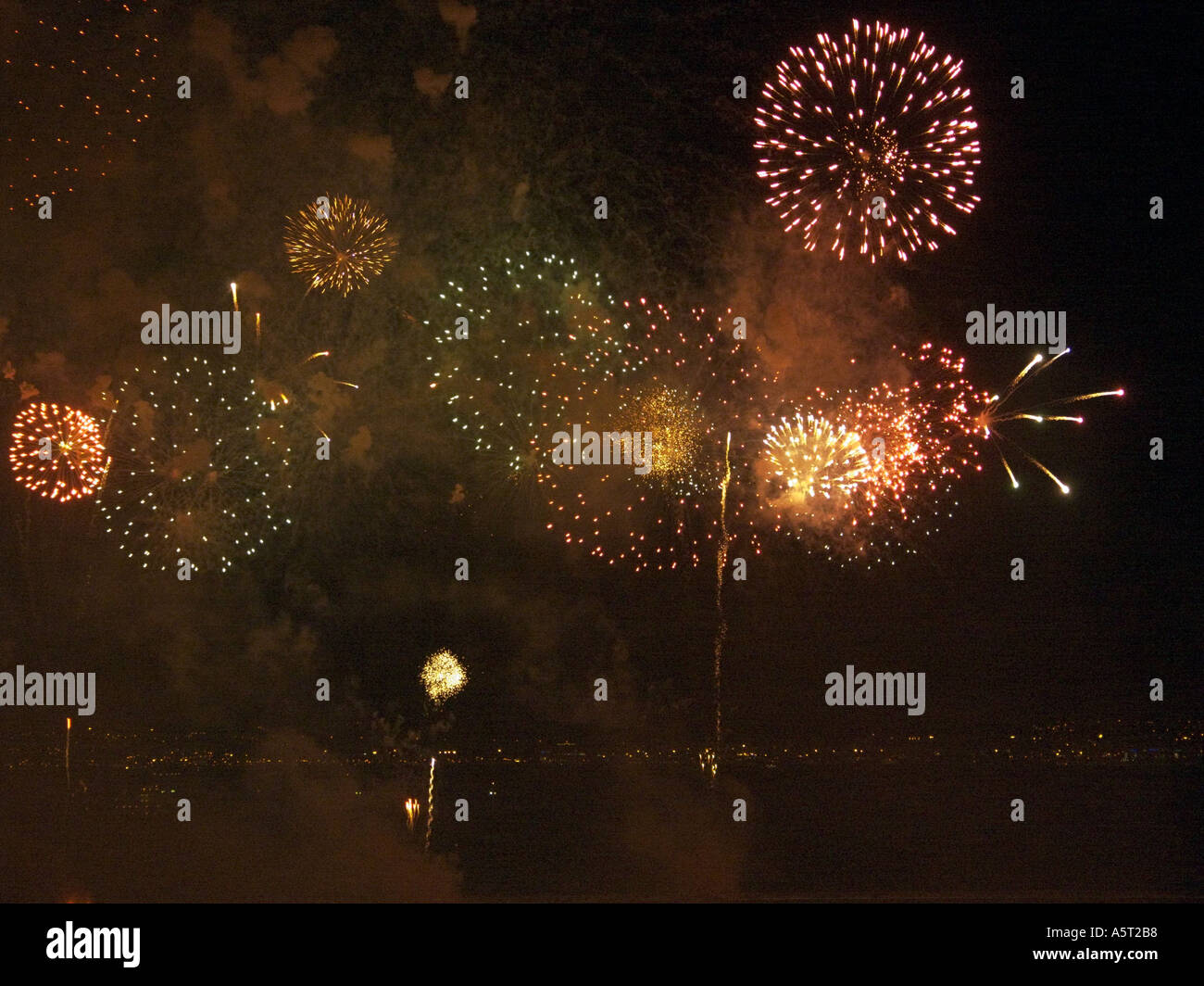 Gibraltar Fireworks Display to support 300 years of British Rule Stock ...