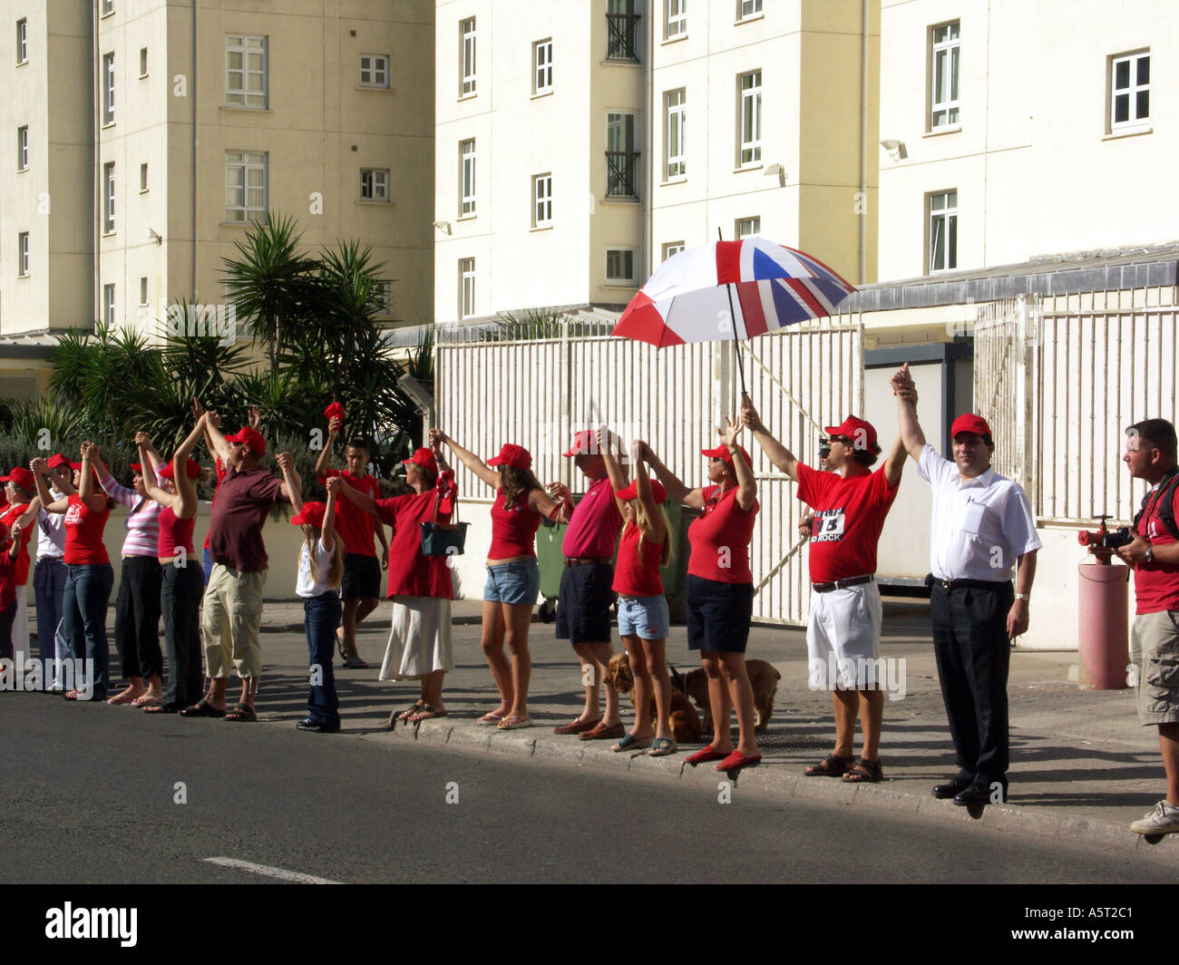 Over 16000 people linking hand around the Rock of Gibraltar in support ...