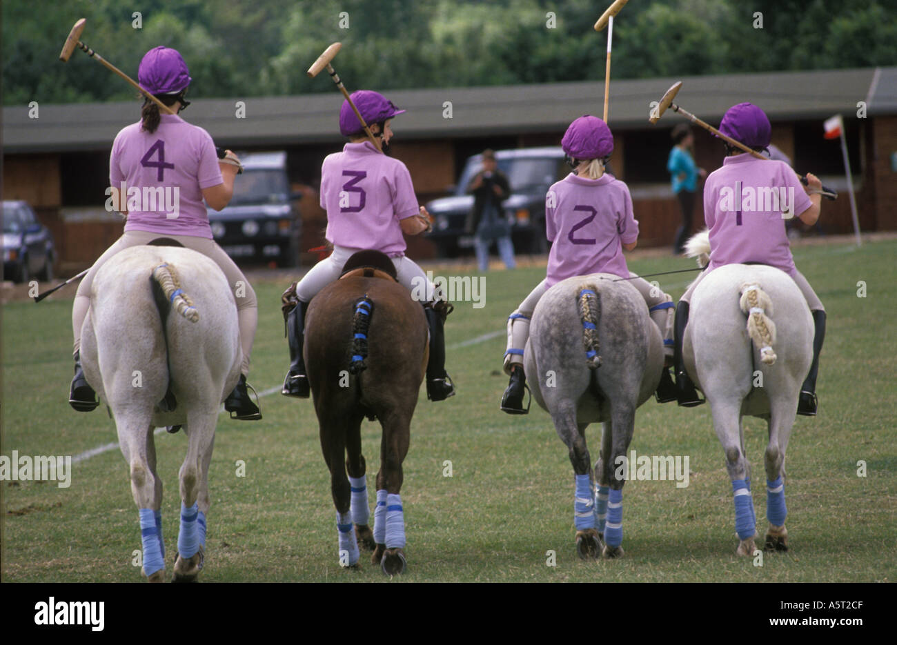 Two girls on ponies riding hi-res stock photography and images - Alamy