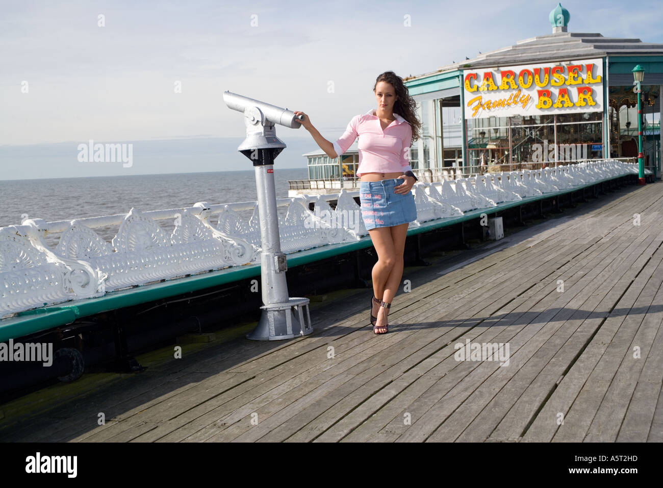 Pretty girl on the North Pier Blackpool,England Stock Photo - Alamy
