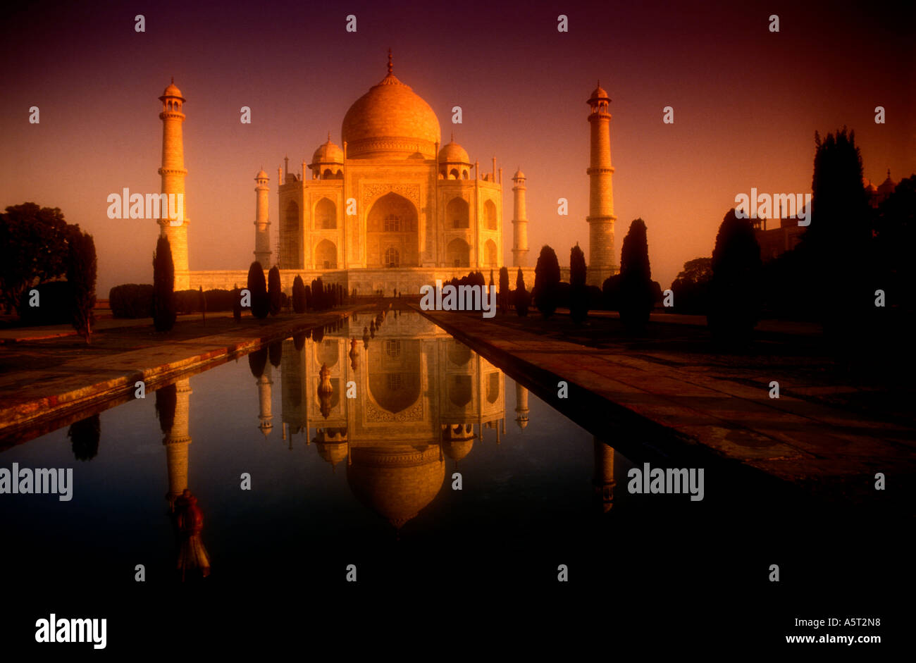 The Taj Mahal at sunset Uttar Pradesh India Stock Photo - Alamy