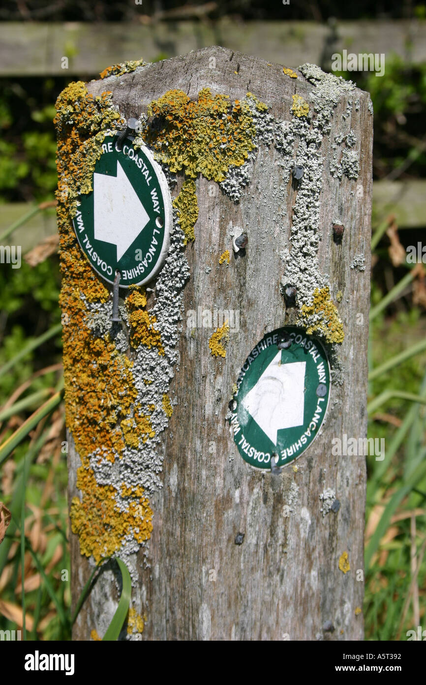 Waymarking signs for footpath Stock Photo - Alamy