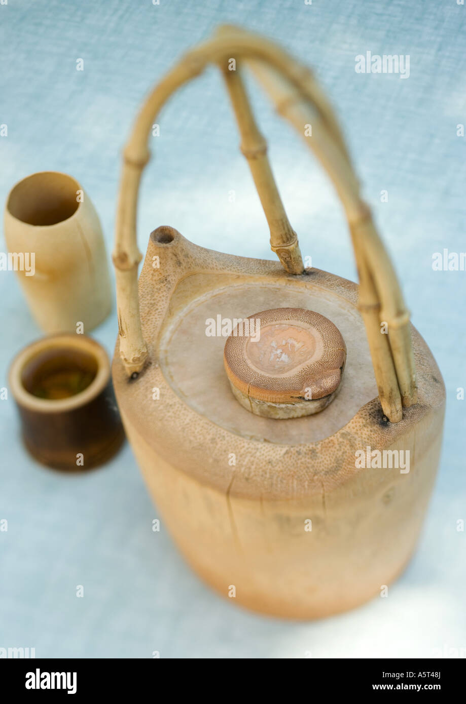 Bamboo tea set Stock Photo - Alamy