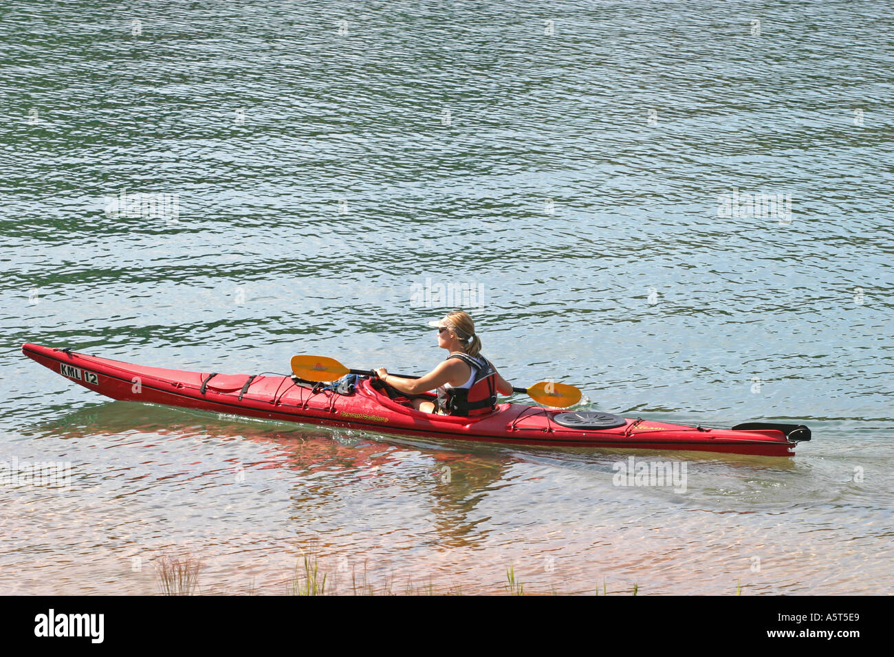 girl in kayak Stock Photo - Alamy