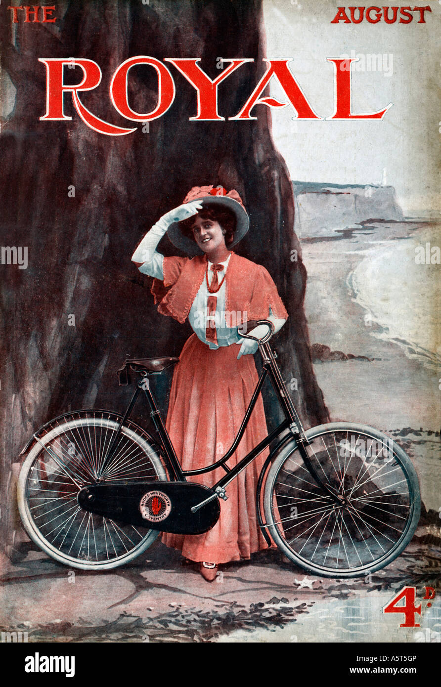 Royal Cycling 1905 cover of the Edwardian popular magazine with a Lady ...