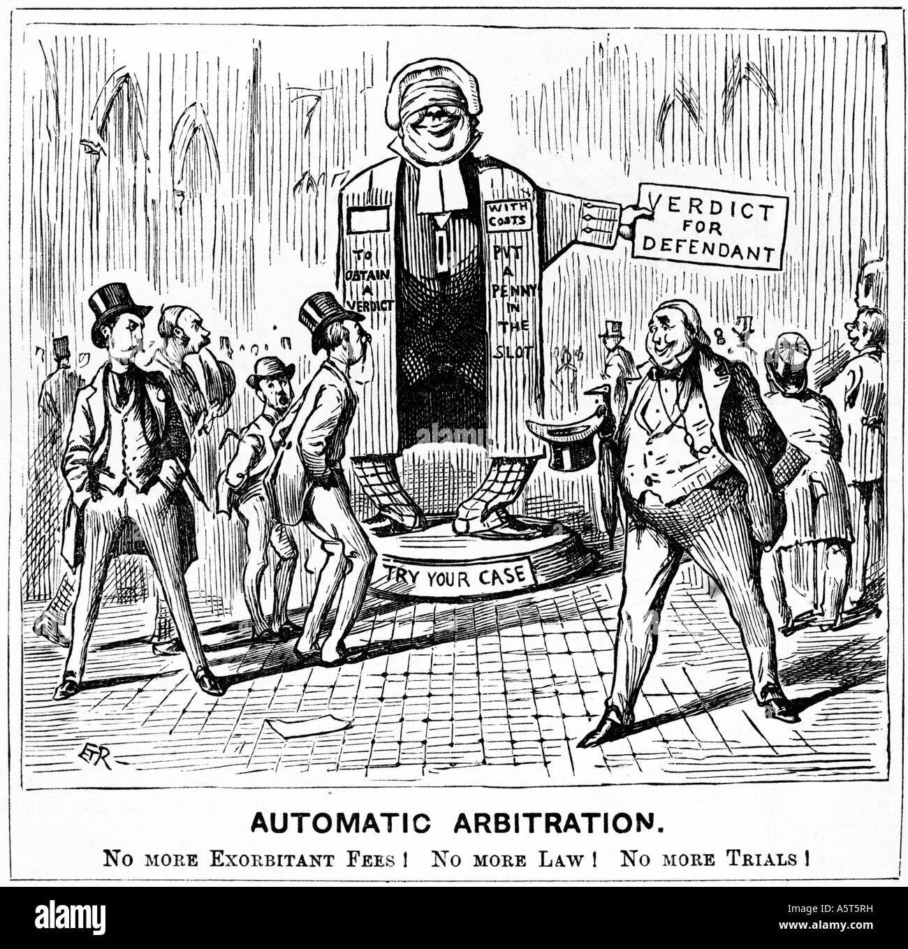 Automatic Arbitration 1890 cartoon No more exorbitant fees law or ...