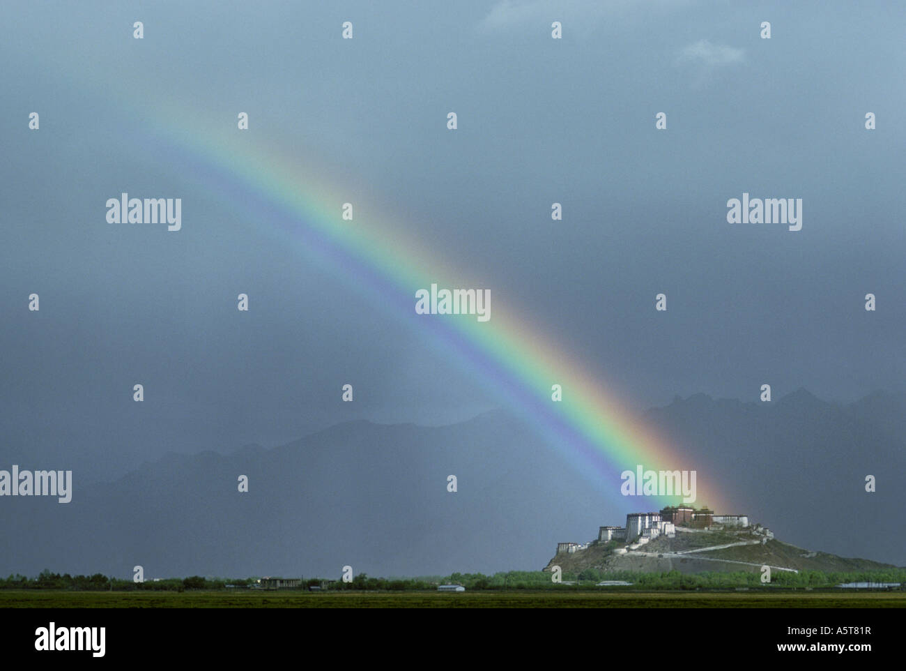Rainbow over the Potala Palace Lhasa Tibet Stock Photo - Alamy