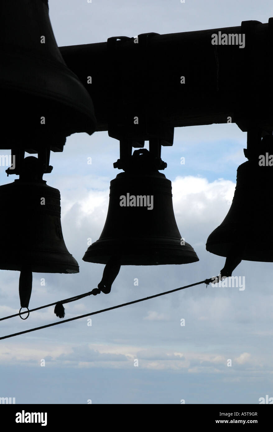 Traditional orthodox bells at a bell tower in Vologda, Russia Stock ...