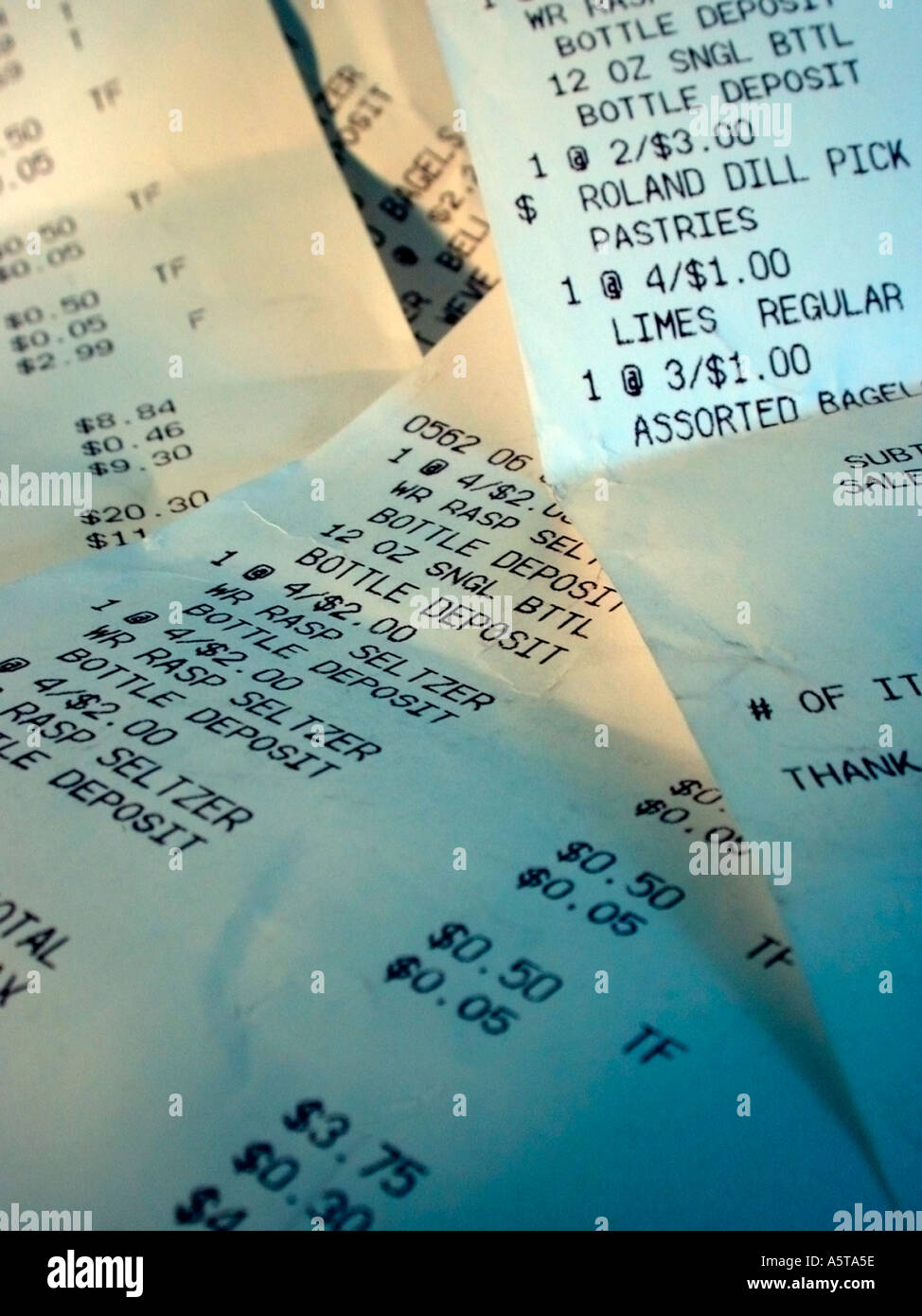 Grocery store receipts Stock Photo - Alamy