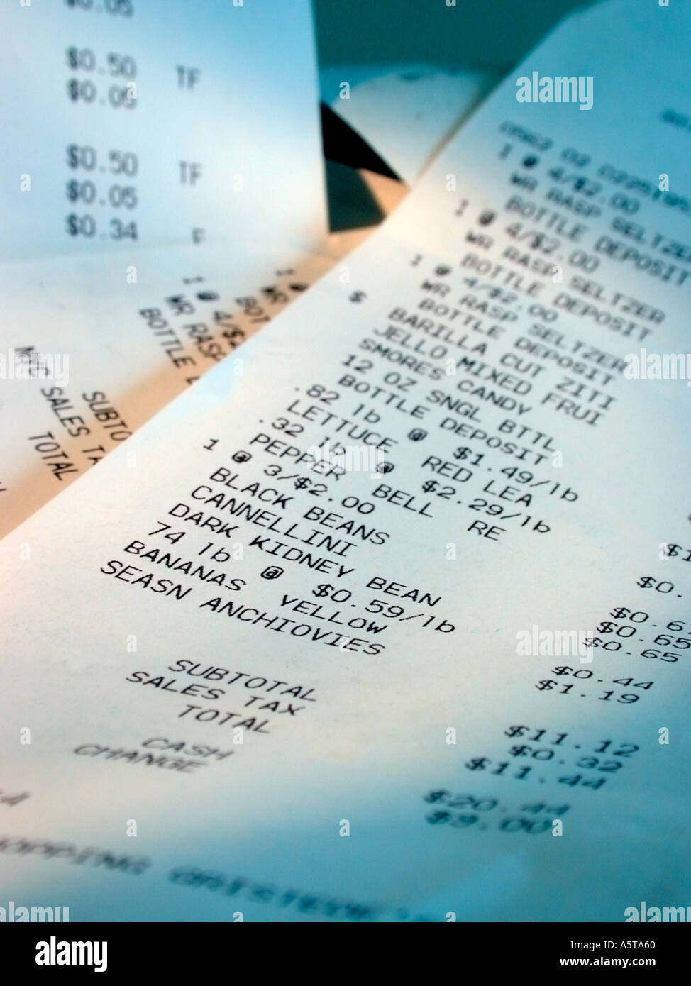 Grocery store receipts Stock Photo - Alamy