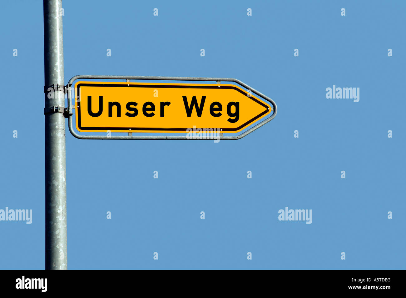 sign unser weg, the german word for our way Stock Photo - Alamy