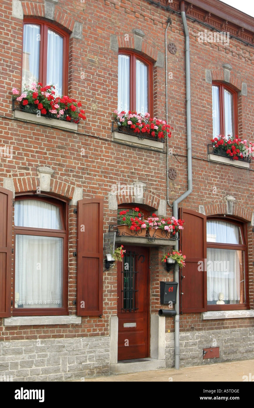 Belgium street front red brick house hi-res stock photography and ...