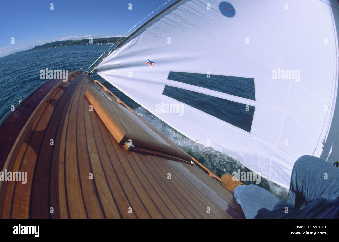 Sailing With The Wind Wide Angle Picture Stock Photo - Alamy