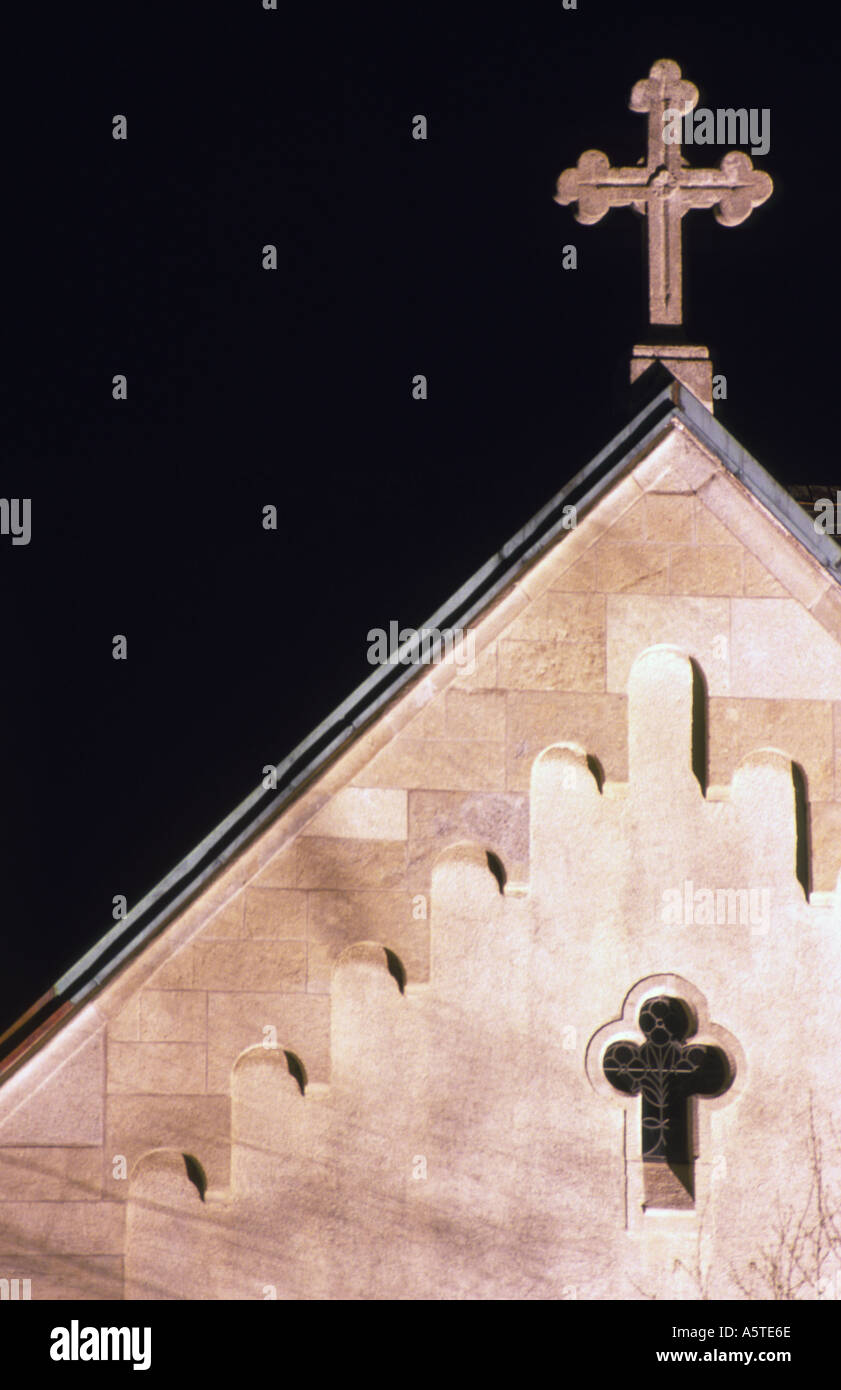 Detail and Cross of a Church Stock Photo - Alamy