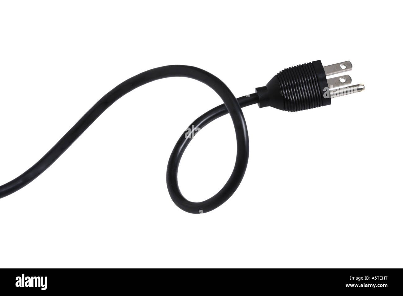 Electric cord cut out on white background Stock Photo - Alamy