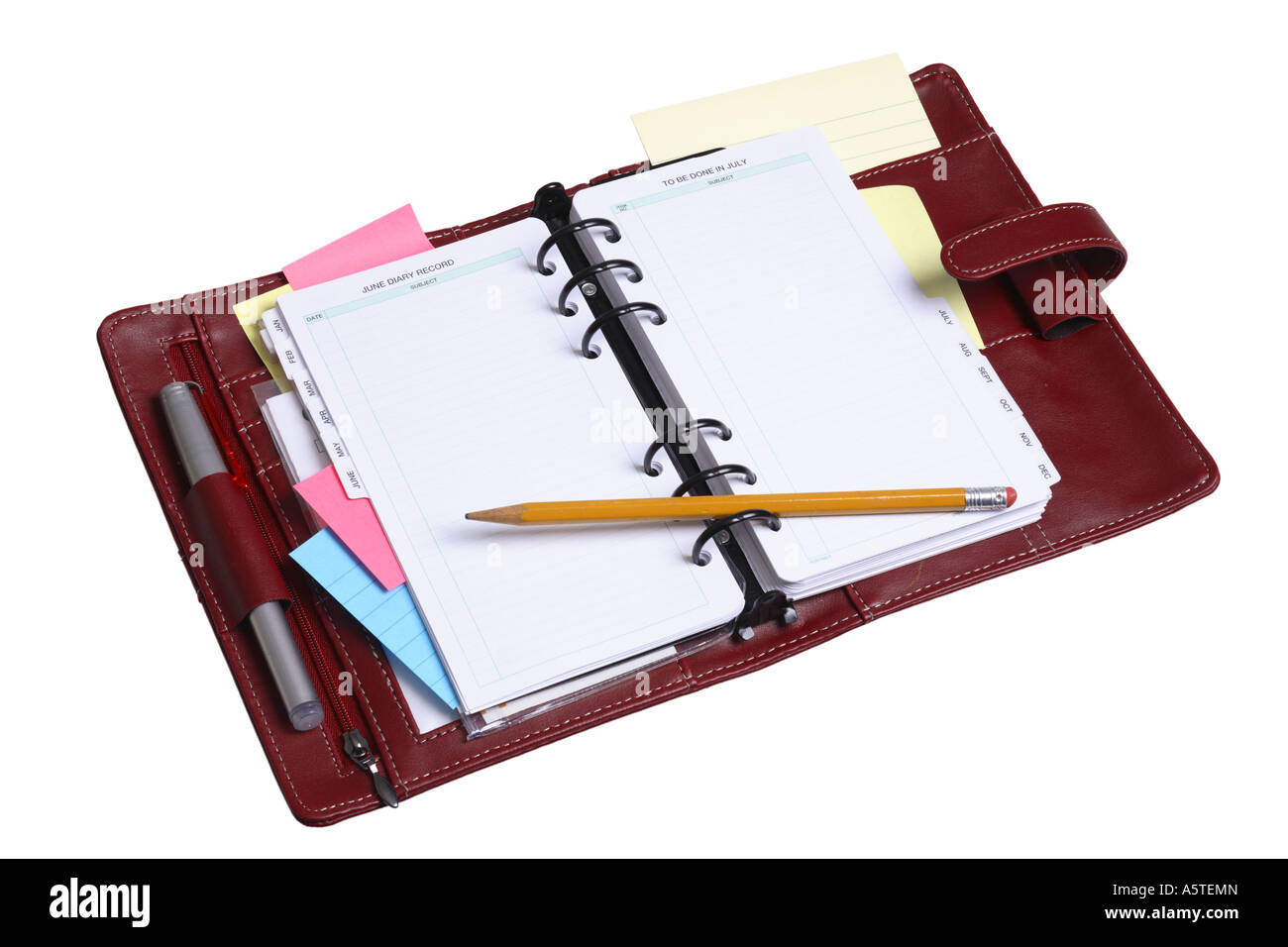 Daily Planner cut out on white background Stock Photo - Alamy