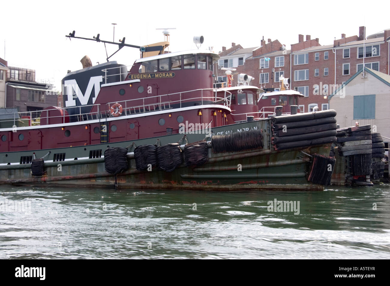 red tug boats docked in portsmouth NH USA Stock Photo - Alamy