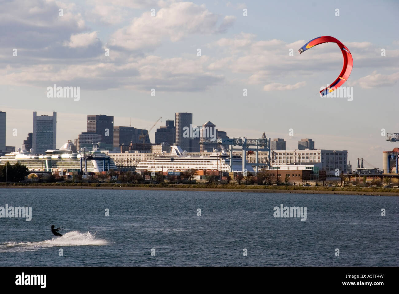 a view of a man Kite sailing kitesailing kitesurfing with a view of ...