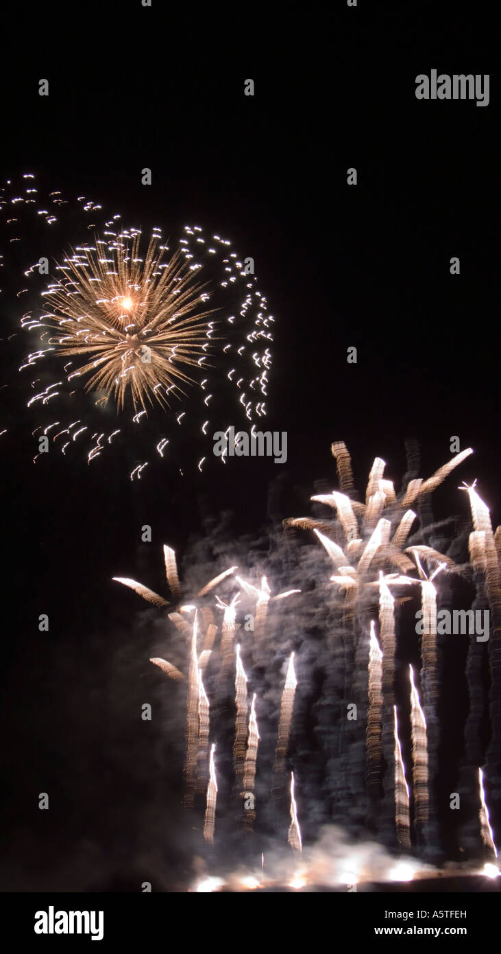 Unusual fireworks image Time exposure and movement Stock Photo - Alamy
