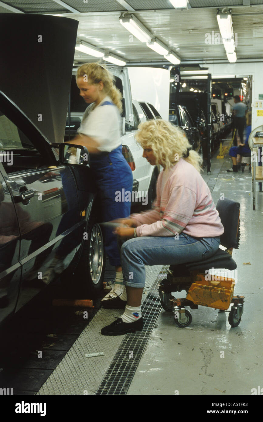 Women on auto assembly line at Saab Plant in Sweden Stock Photo - Alamy