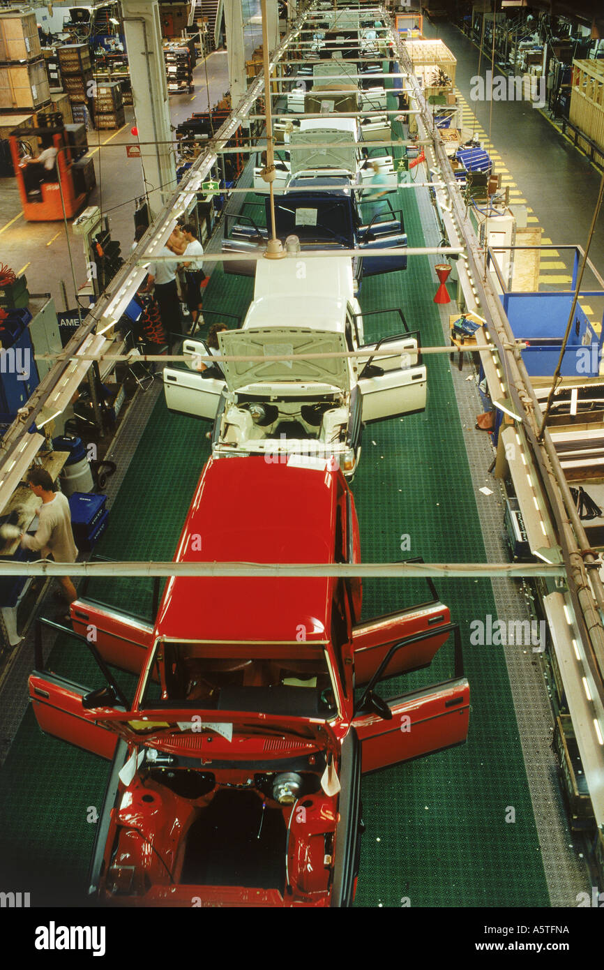 View from above trim line at Volvo Torslanda Plant near Goteborg or ...