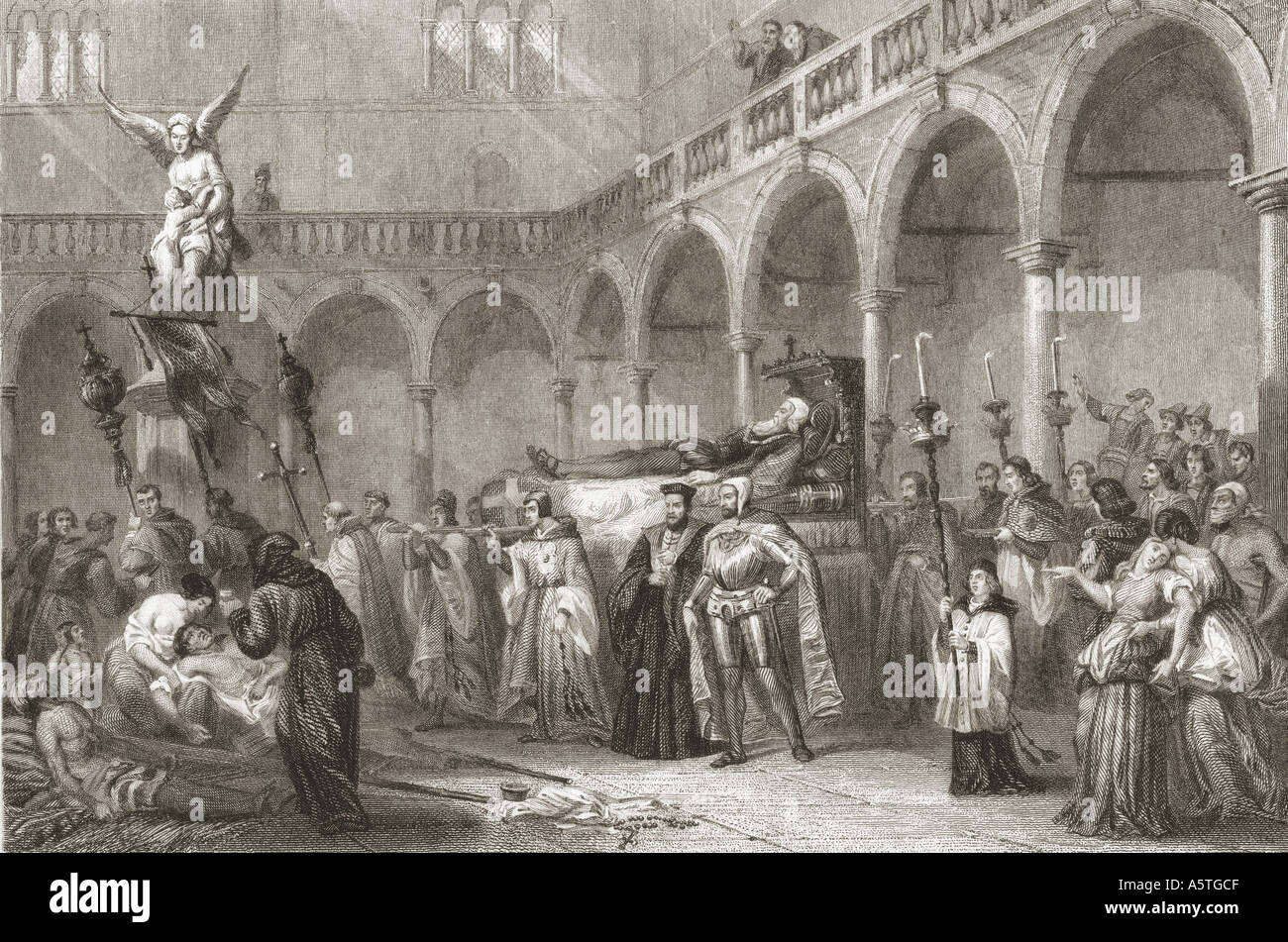 Funeral of Titian, 1576. Italian painter, 1488 -1576. 19th century ...