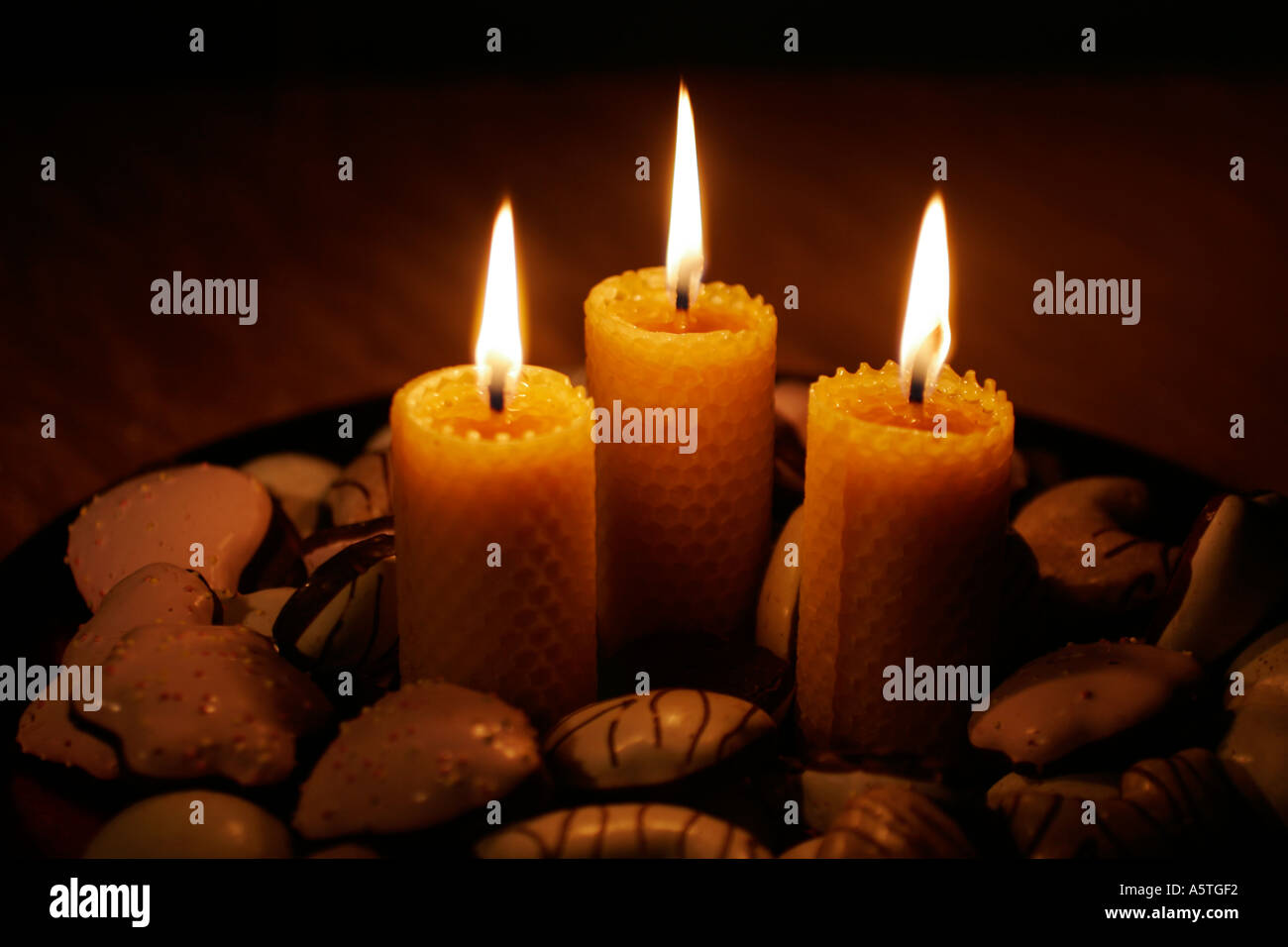Biscuits in the candlelight Stock Photo - Alamy