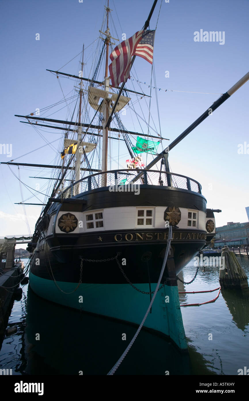 USS Constellation berthed at Inner Harbor Baltimore Maryland Stock ...