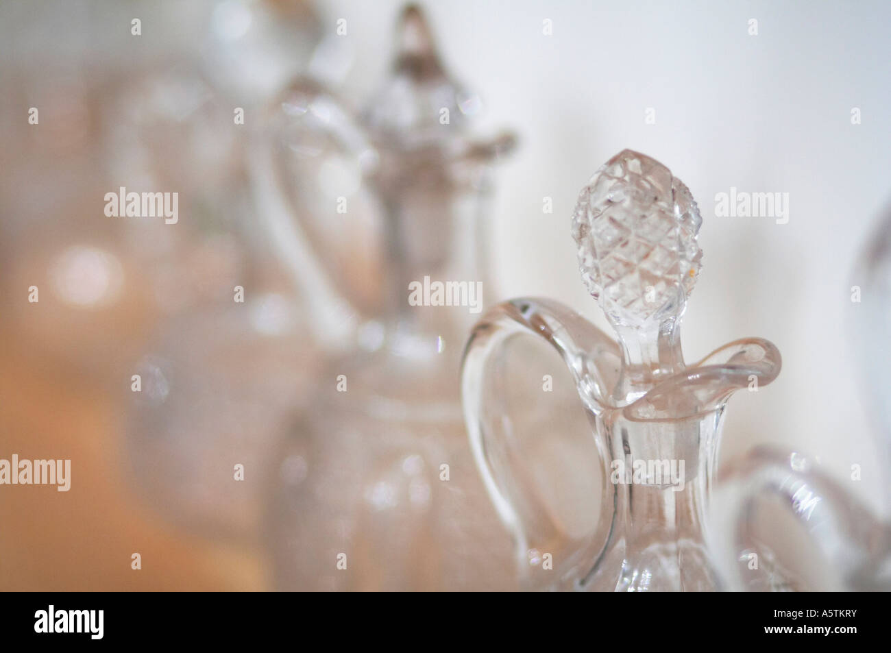 Antique cut glass cruets up close Stock Photo - Alamy