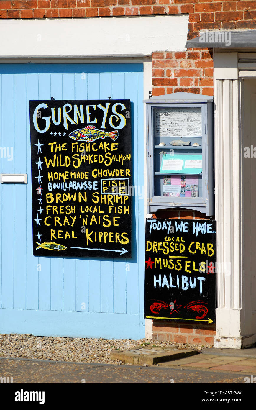 fishmongers signs, burnham market, north norfolk, england Stock Photo ...