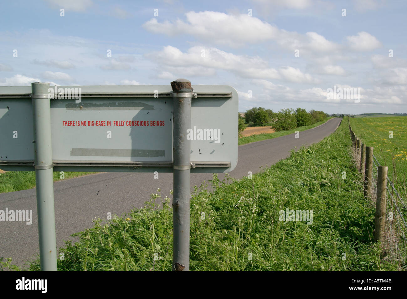 There is no disease in fully conscious beings Graffiti on road sign Nr ...