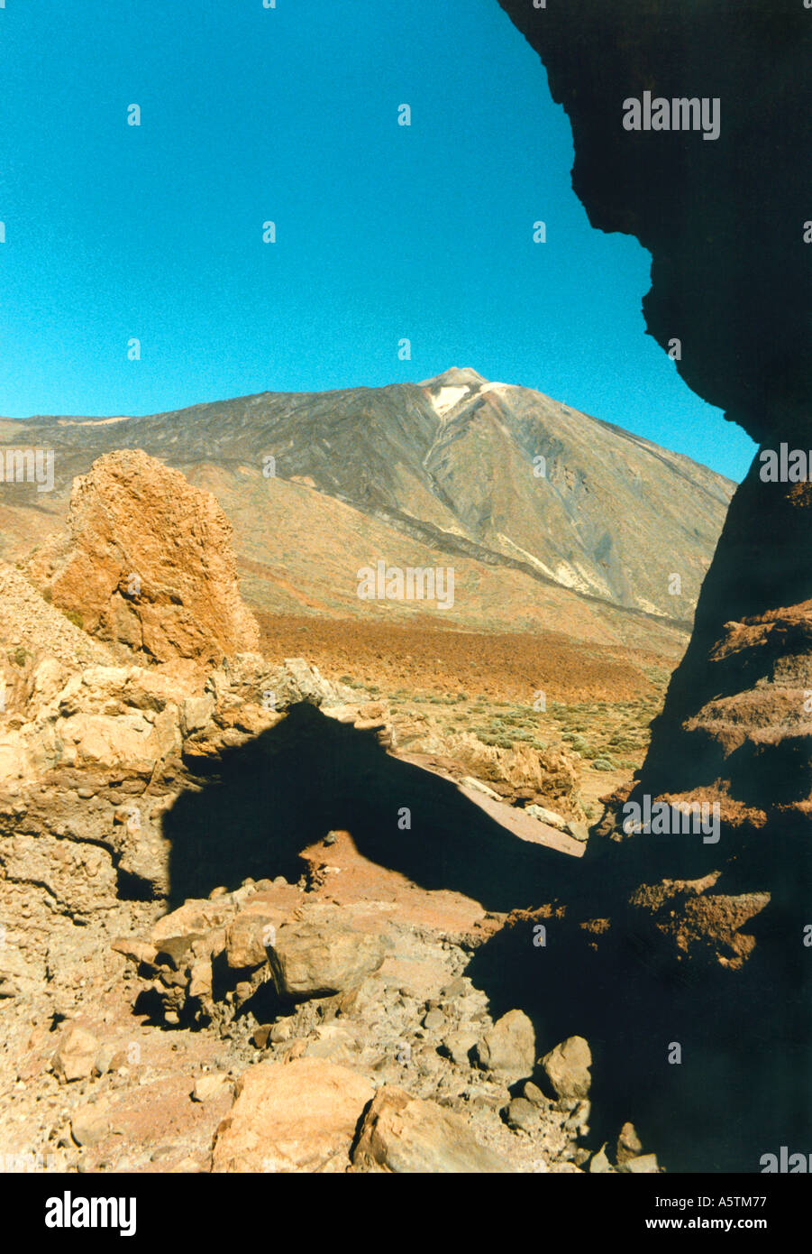 Rock Formation and Mount Teide, Tenerife, Canary Islands Stock Photo ...