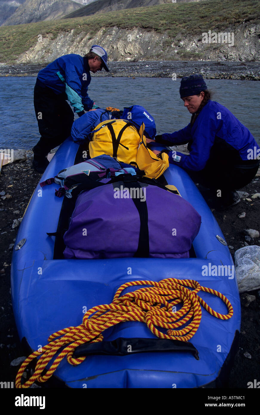 Alaska Arctic National Wildlife Refuge Lashing equipment in an ...