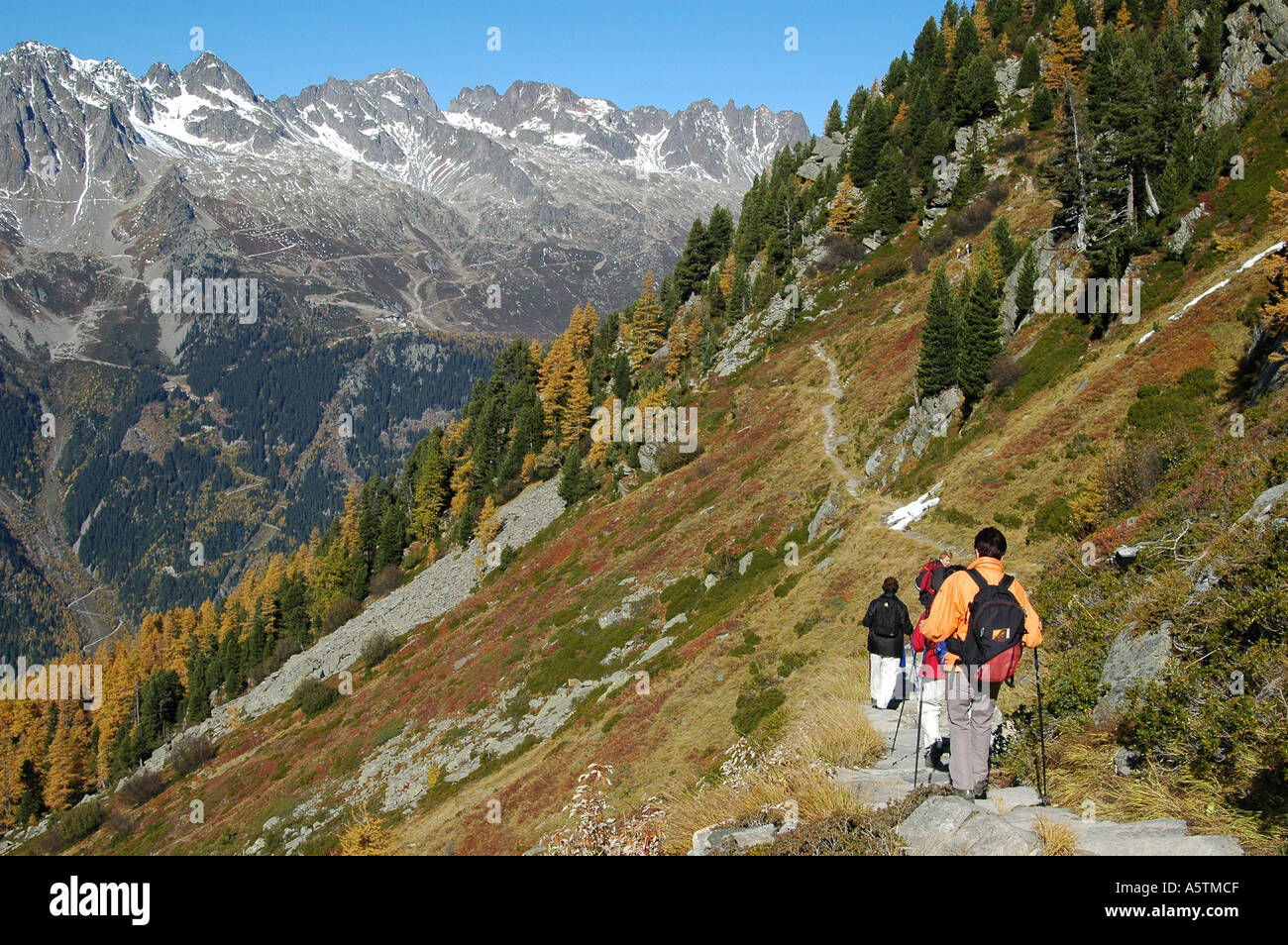 Hiking in the mountains around Chamonix France Stock Photo - Alamy