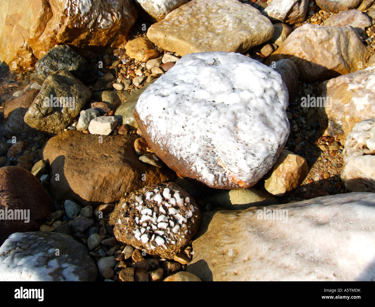 Stone with salt crust Stock Photo - Alamy