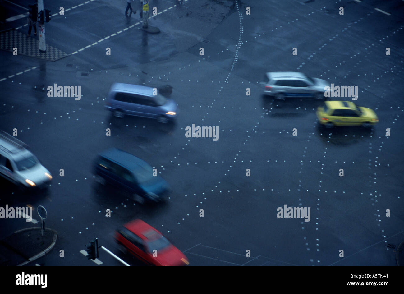 traffic in a crossroads Stock Photo - Alamy