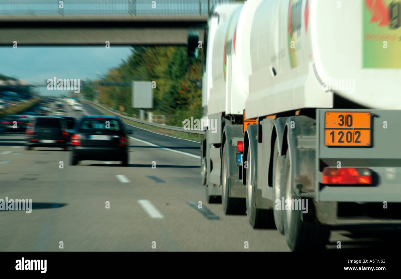 transporting hazardous materials with truck on motorway Stock Photo - Alamy