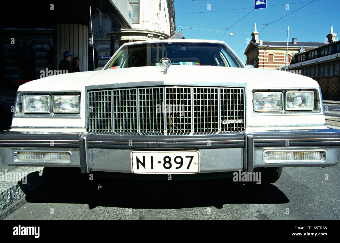 front of a big american oldtimer car Buick Stock Photo - Alamy