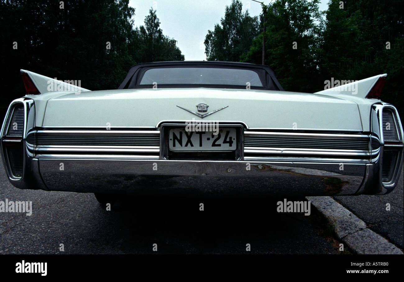 back of a big american oldtimer car Cadillac Stock Photo - Alamy