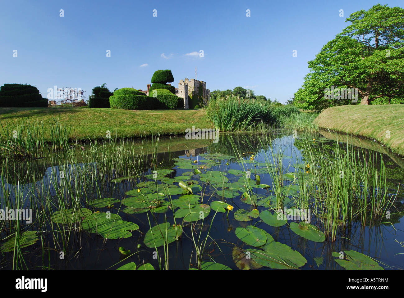A riverbank view of Hever castle in Kent UK Stock Photo - Alamy