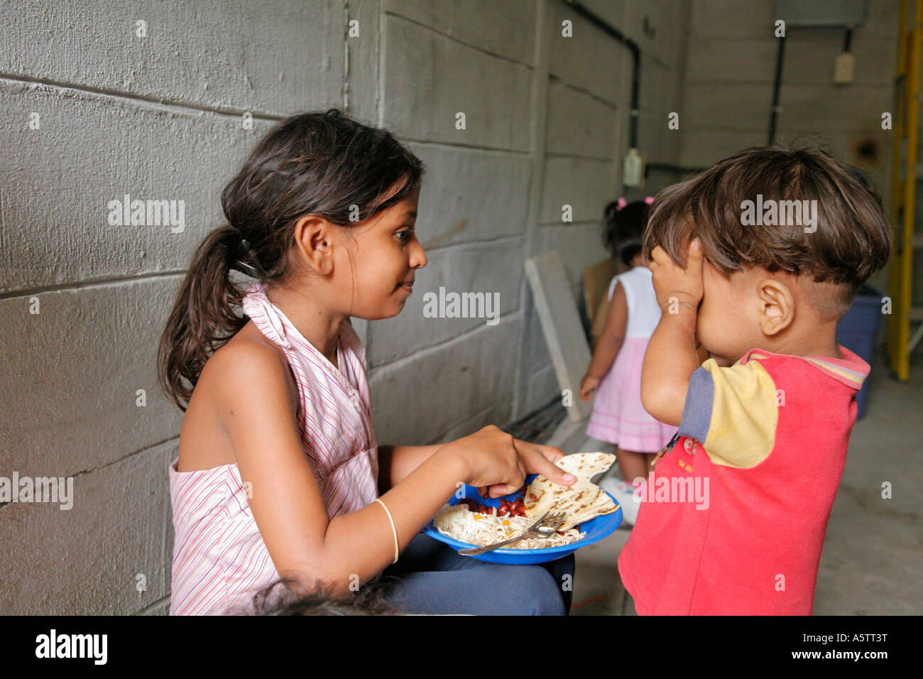 Painet jj1664 honduras children kids free feeding program slum barrio ...